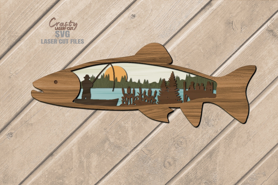 Fishing SVG Laser Cut Files - Fish SVG - Lake SVG - Camping Svg ...