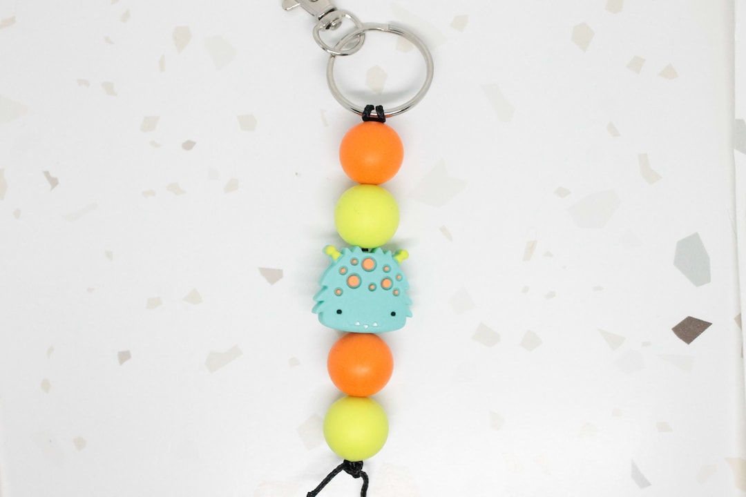 Monster Silicone Beaded Keychain, Monster Keychain, Keychain for Kids ...