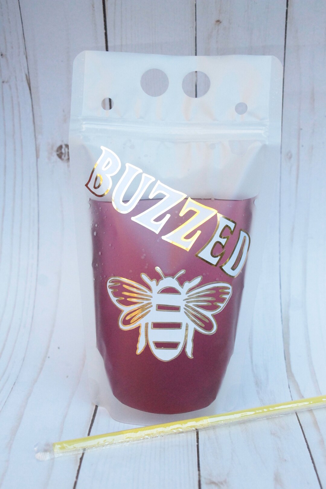 Buzzed Reusable Drink Pouch, Drink Pouch, Adult Drink Pouch, Party ...