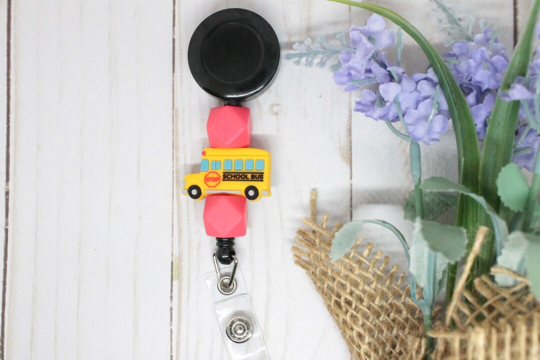 School Bus Badge Reel, Retractable Badge Reel, Bus Driver Badge Reel ...