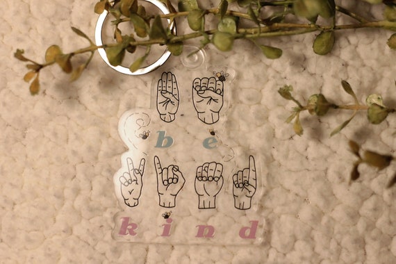 Be Kind Keychain Acrylic Keychains Be Kind Acrylic | Etsy