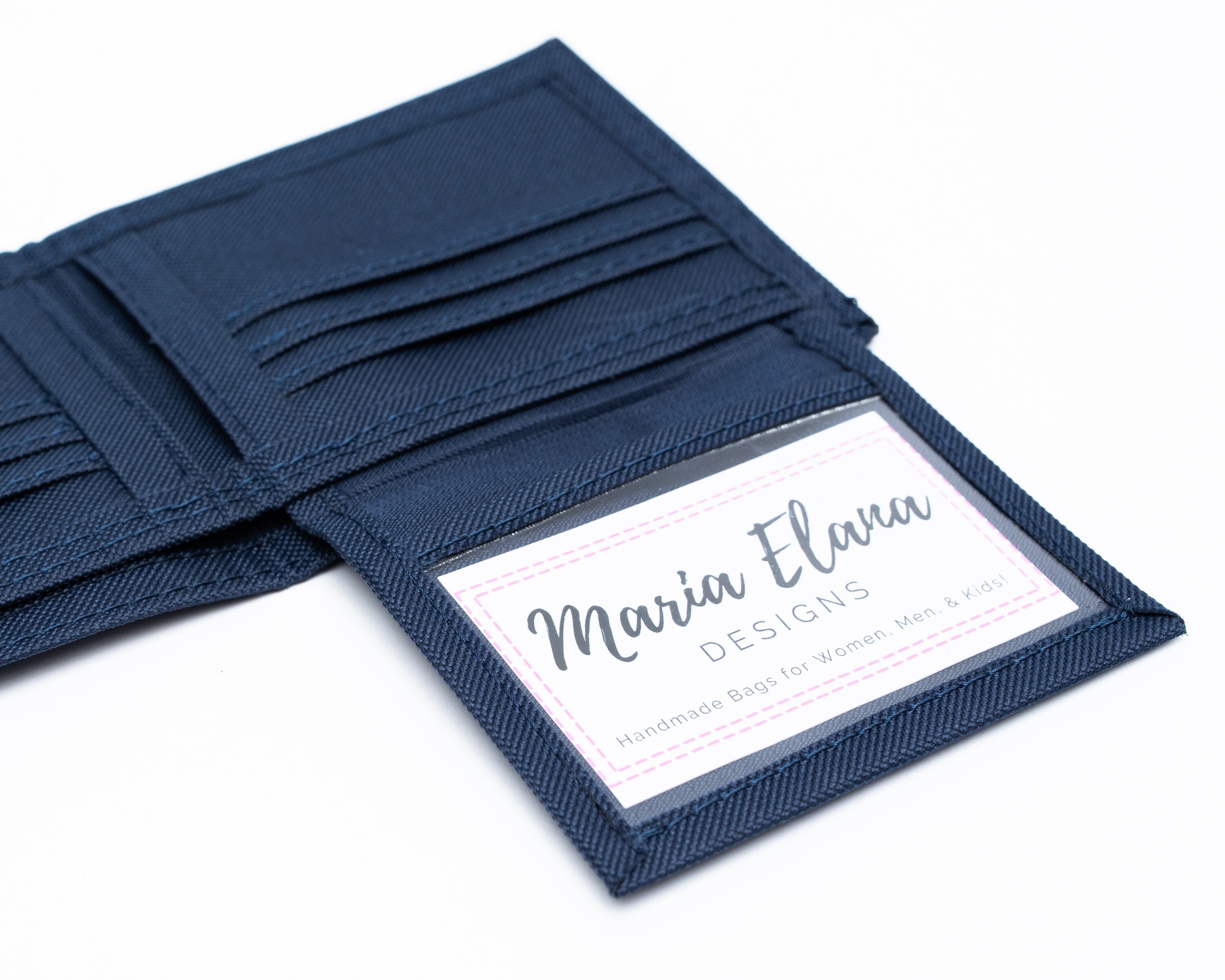 Men's Navy Blue Waterproof Canvas Bi-fold Wallet, Sweat Resistant Men's ...