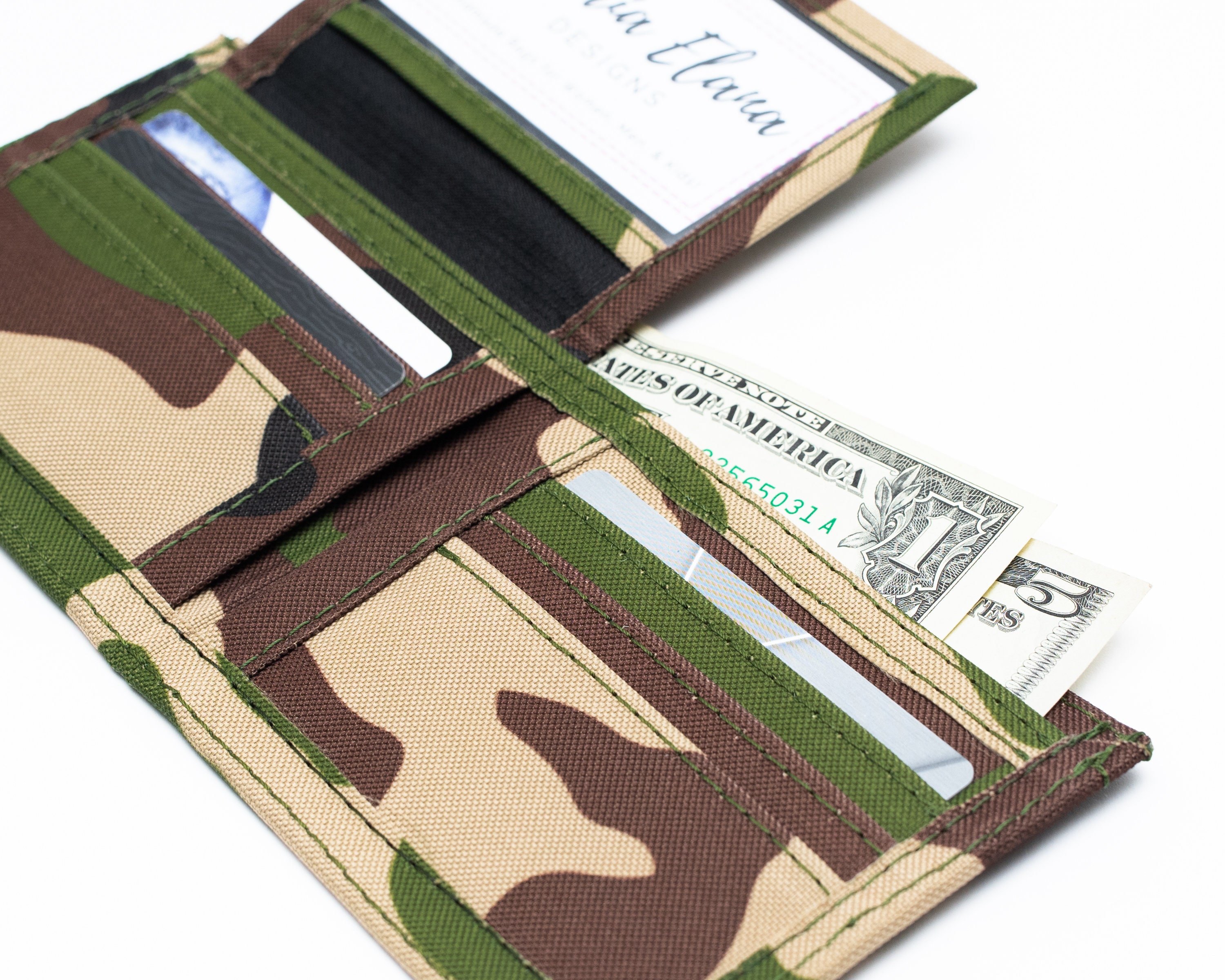 Men's Camo Waterproof Canvas Bi-fold Wallet, Sweat Resistant Men's ...
