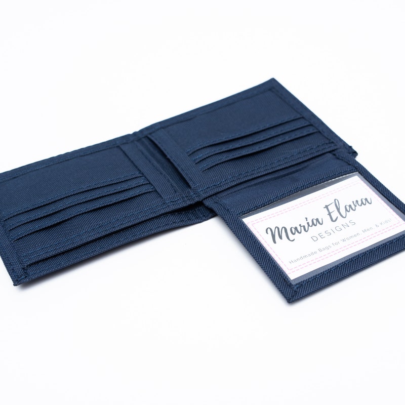 Blue Canvas Bifold Wallet - Etsy