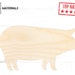 Pig Wood Cutout, Laser Cut Pig Shape, Pig Crafting Blanks, Unfinished ...