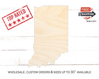 Unfinished Wooden Indiana Shape State Craft up to - Etsy