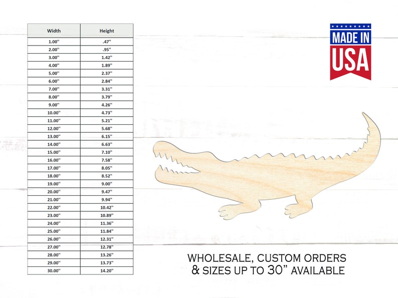 Alligator Wood Cutout Alligator Crafting Blanks Unfinished - Etsy