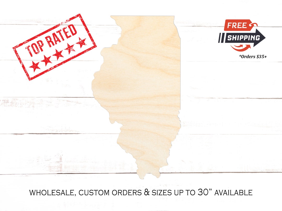 Unfinished Wood Illinois State Shape: DIY Craft Blank - Etsy