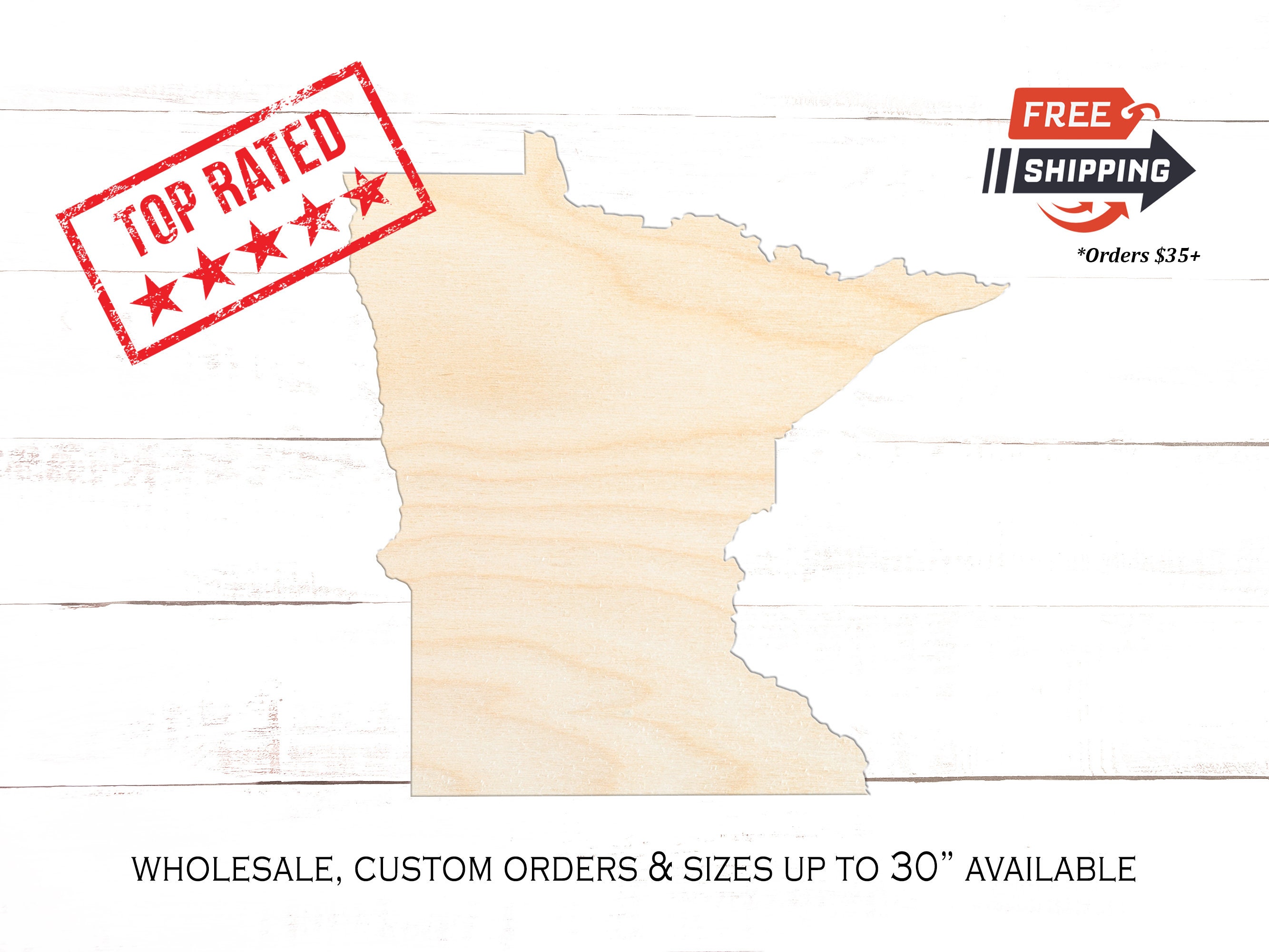 Minnesota Wood Cutout State of Minnesota Crafting Blanks - Etsy