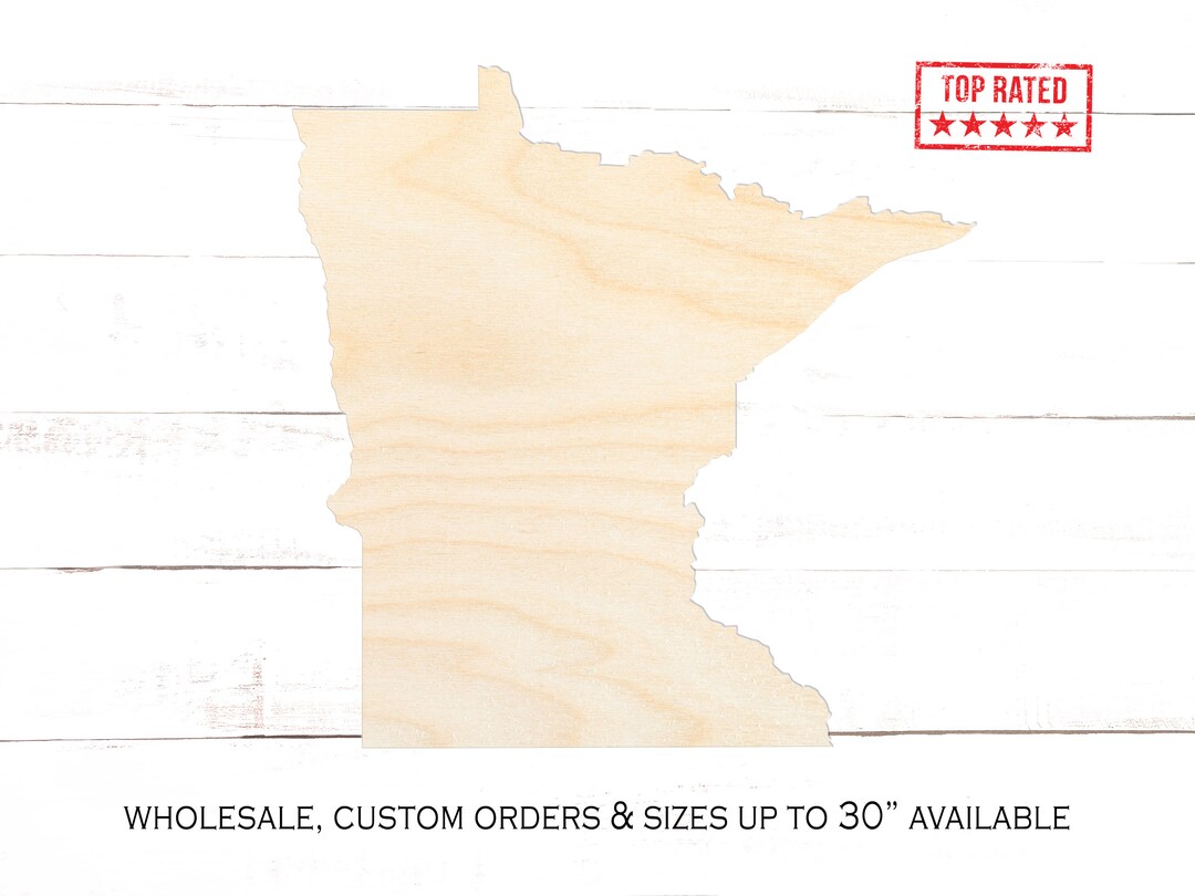 Minnesota Wood Cutout, State of Minnesota Crafting Blanks, Unfinished ...