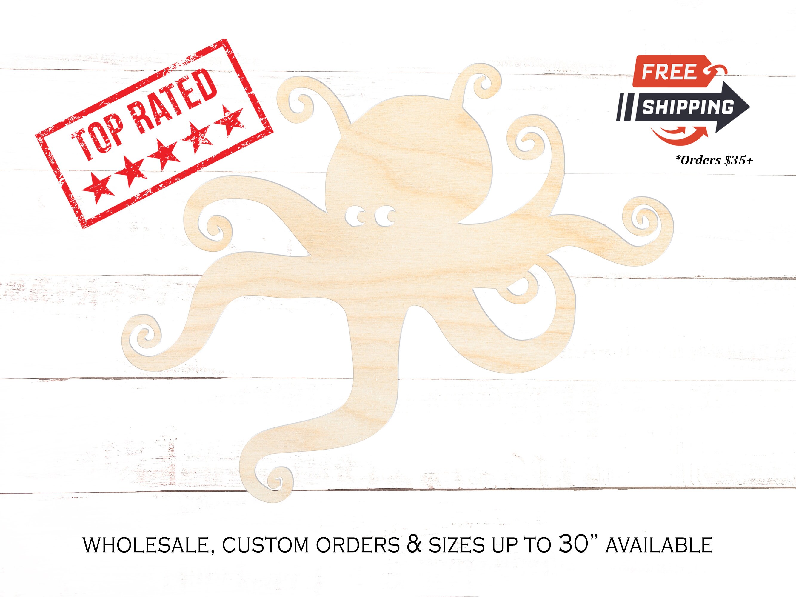 Octopus Wood Cutout Octopus Crafting Blanks Unfinished - Etsy