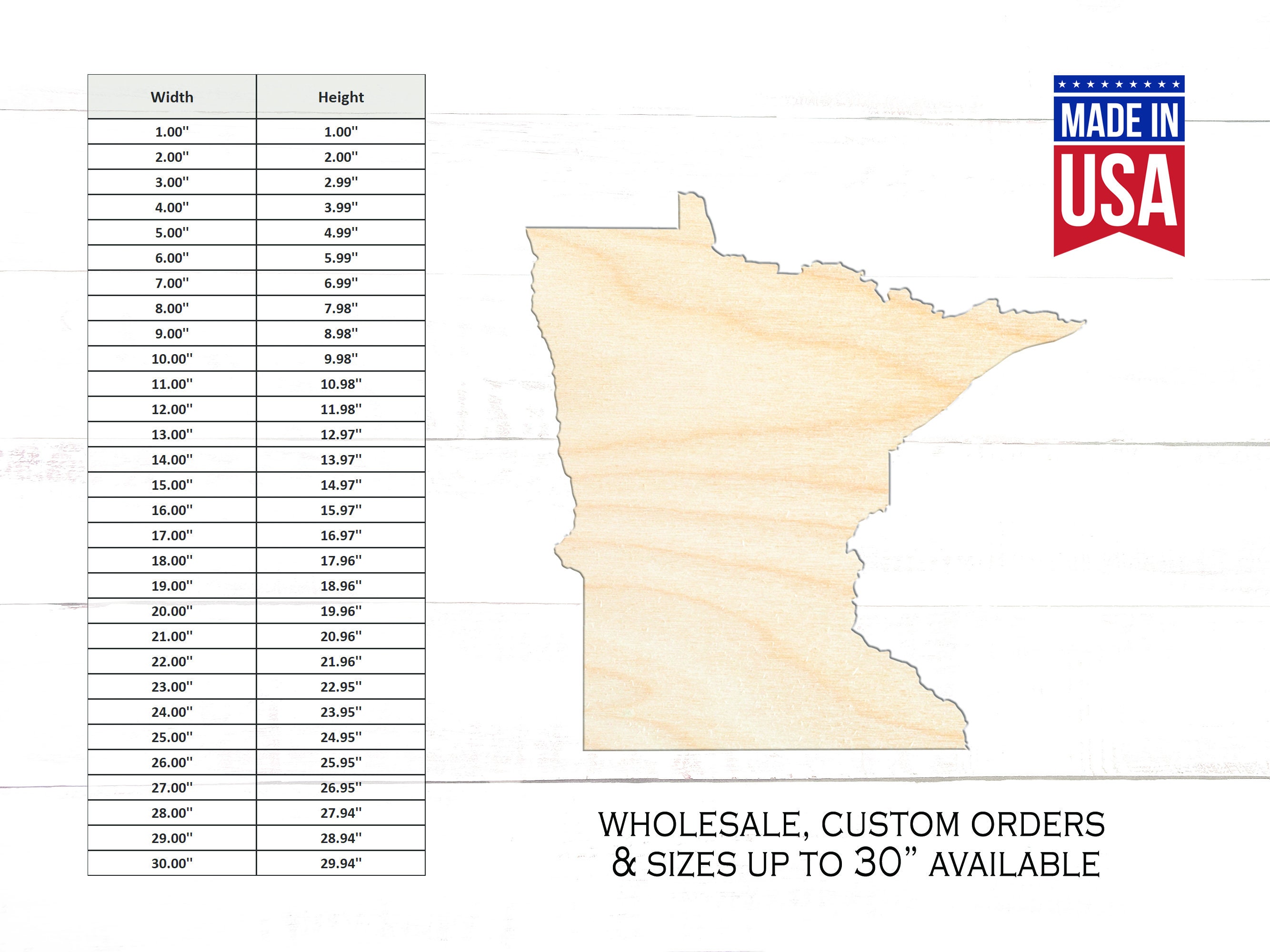 Minnesota Wood Cutout State of Minnesota Crafting Blanks - Etsy