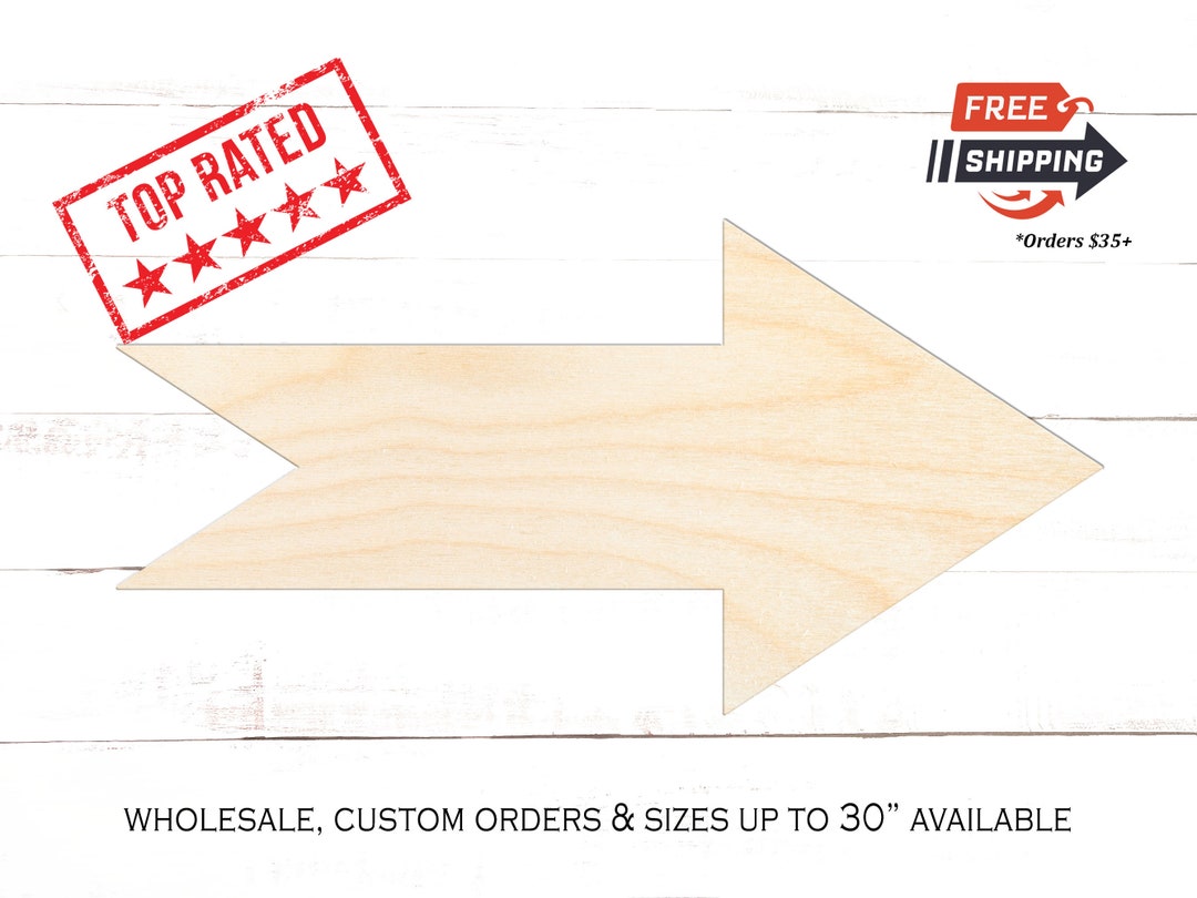 Arrow Wood Cutout, Arrow Crafting Blanks, Unfinished Wooden Arrow Shape ...