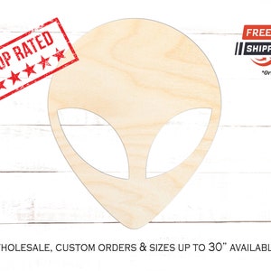 Alien Head Wood Cutout, Alien Head Crafting Blanks, Unfinished Wooden ...