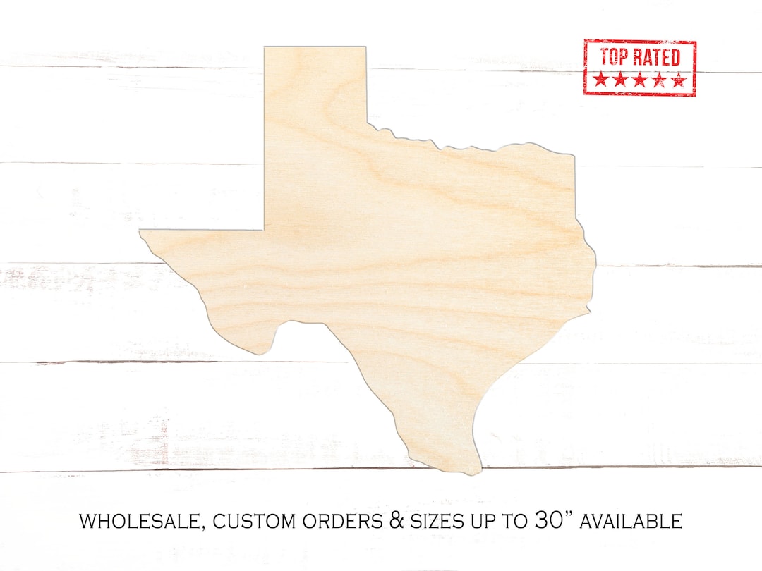 Texas Wood Cutout, State of Texas Crafting Blanks, Unfinished Wooden ...