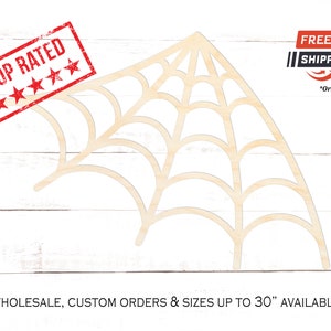 Spider Web Wood Cutout, Halloween Crafting Blanks, Unfinished Wooden ...