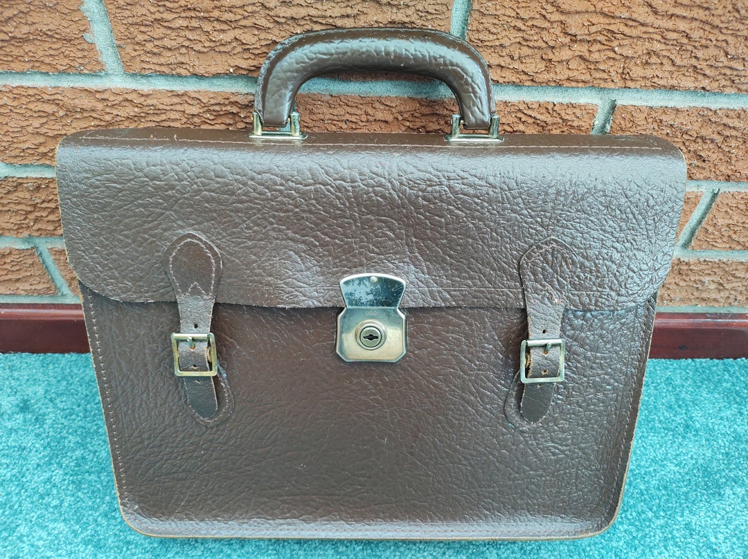 Vintage Brown Leather Briefcase; Full Grain; Classic English Style ...