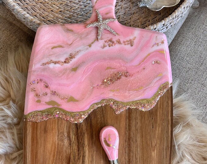 Pink Cheeseboard, Rose Gold Cheese Board, Charcuterie Board Gift Set, W ...