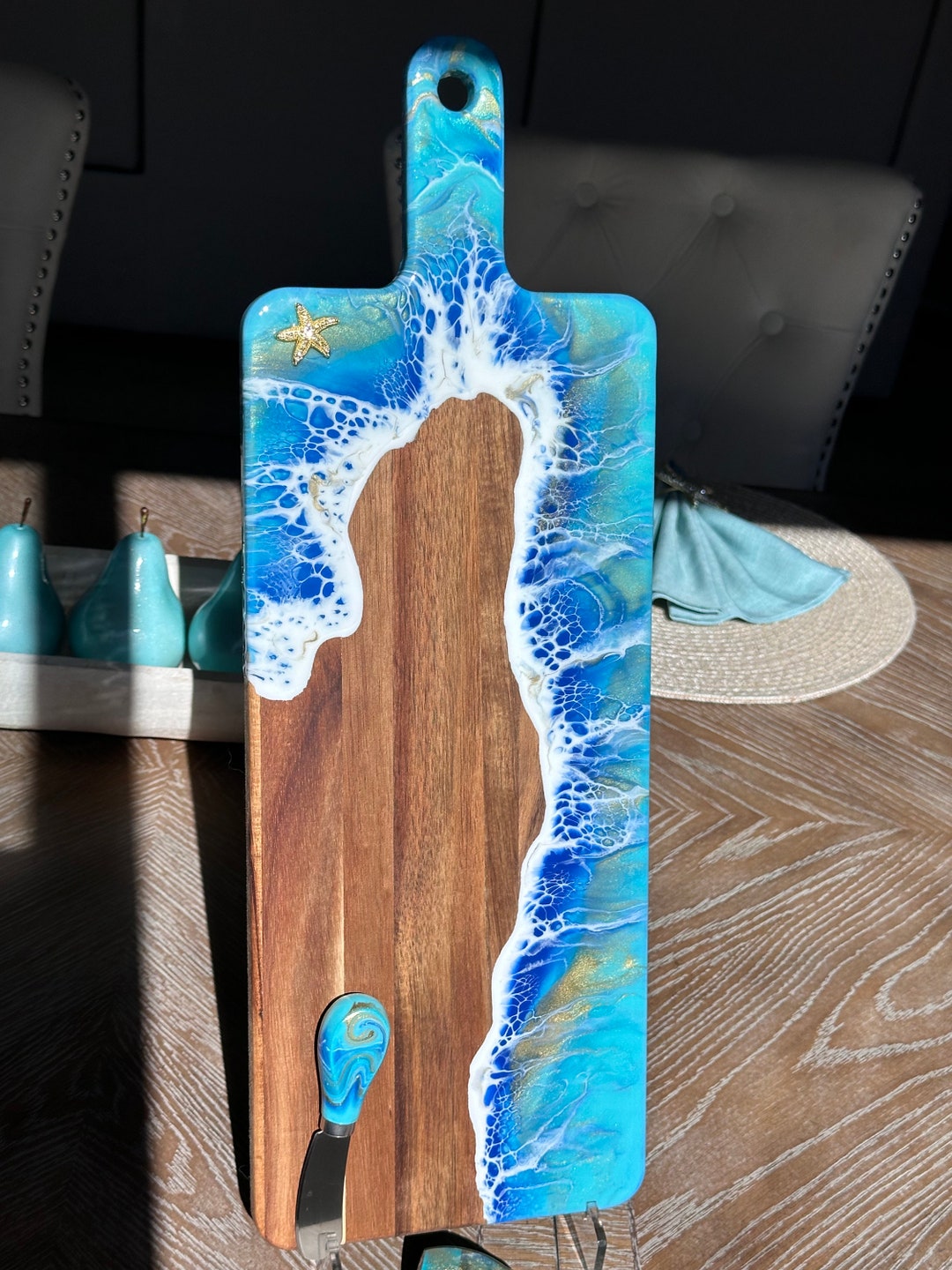 Ocean Wave Cheeseboard, Beach Waves Charcuterie Board, Charcuterie ...