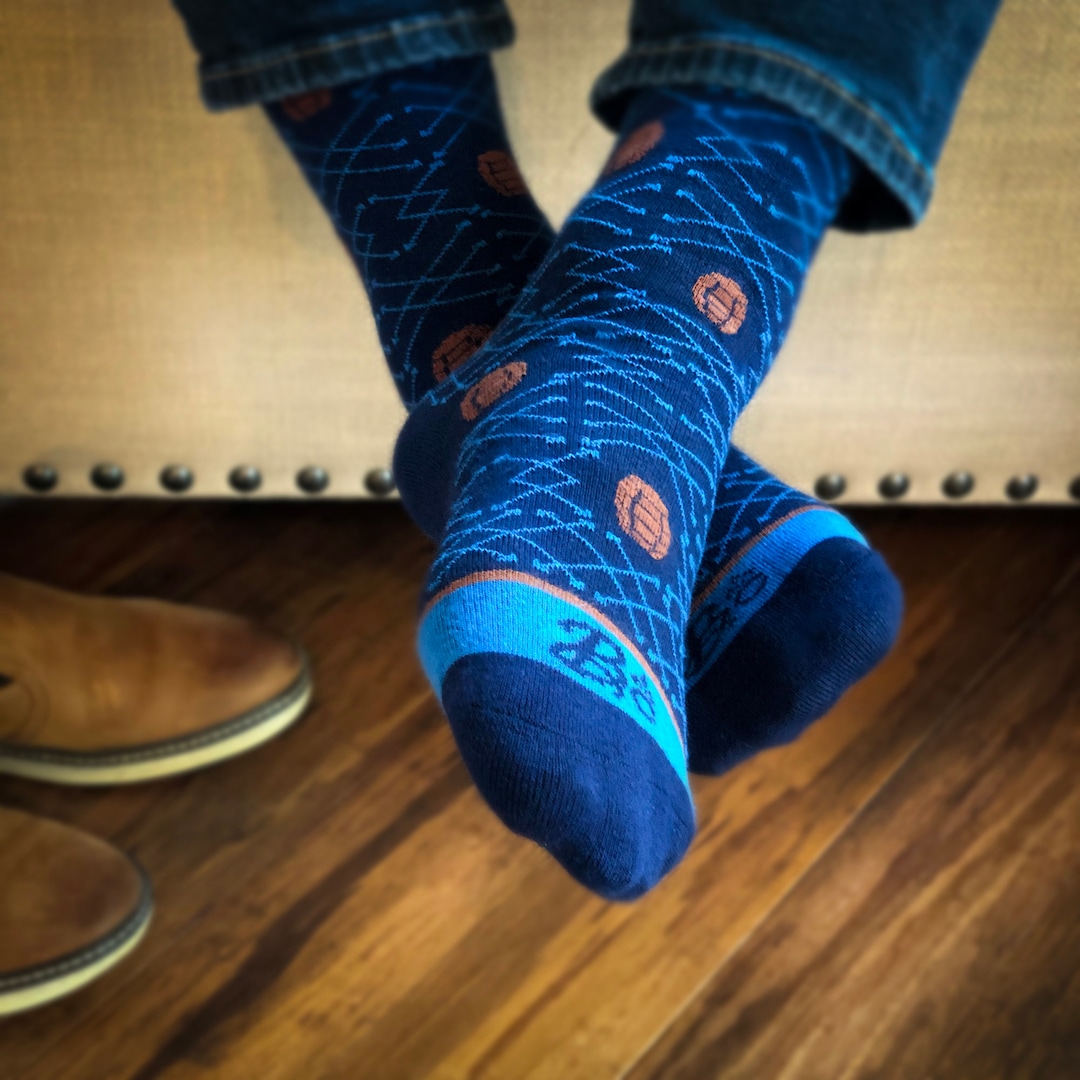 Barrel Pick Bourbon Socks, Navy Brown + Bright Blue, for Bourbon ...