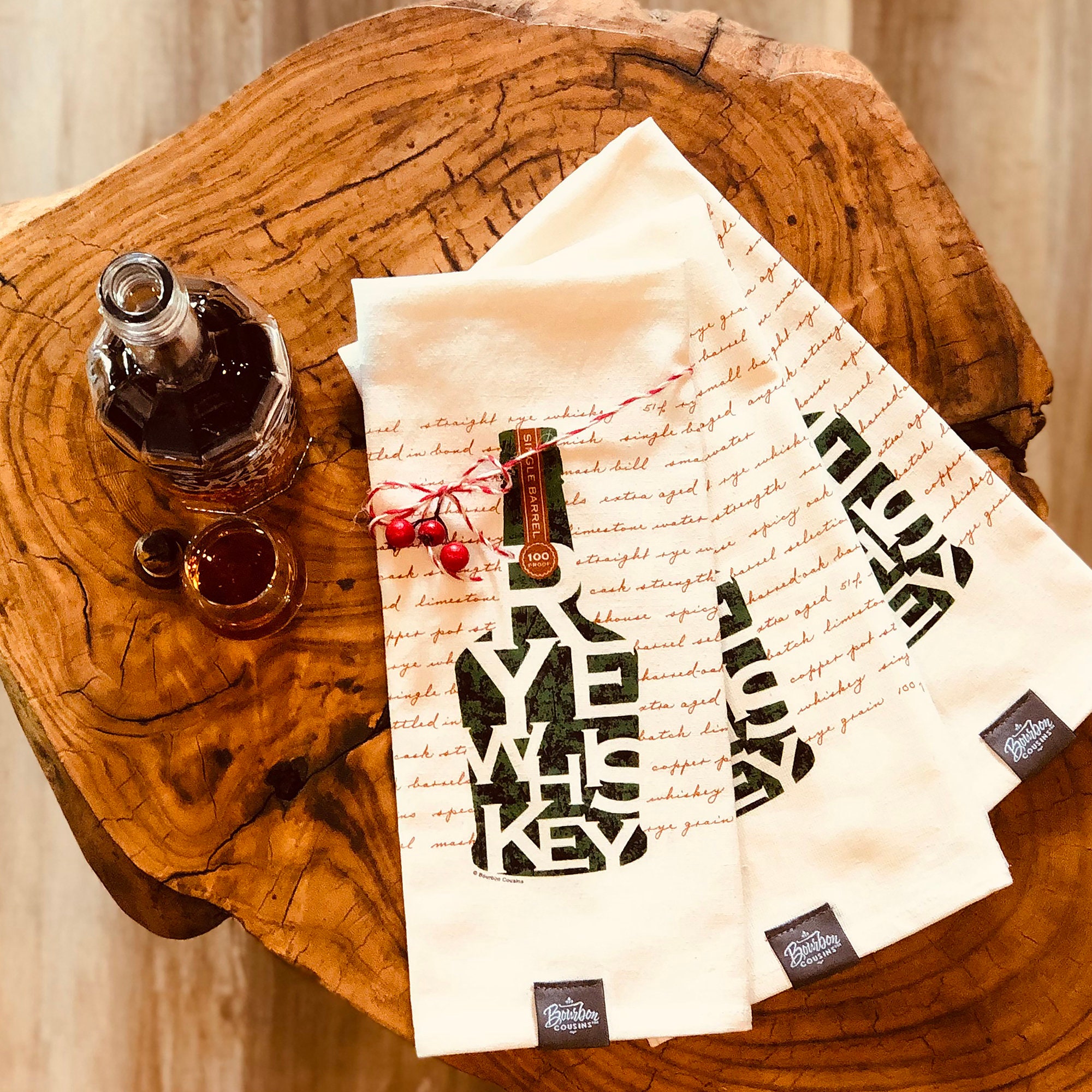 Rye Whiskey Bar Towel, Kitchen Tea Towel for Whiskey Cocktail Lovers ...