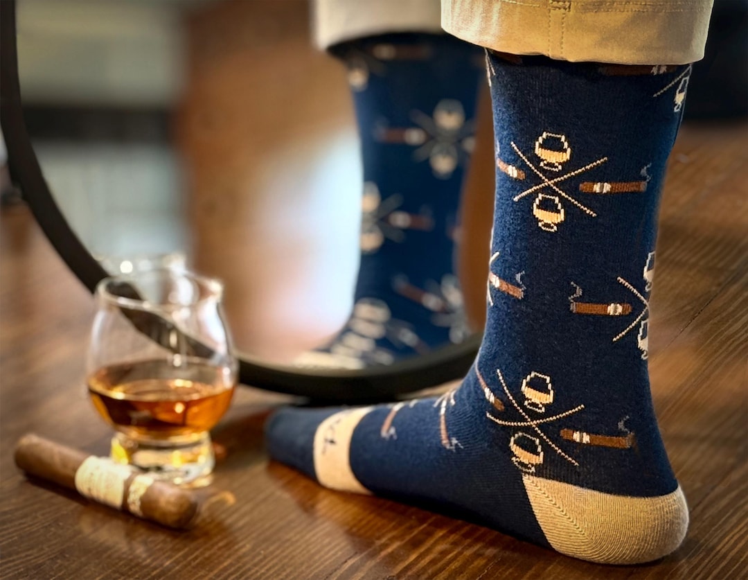 Cigar & Whiskey Socks | Upscale Custom Designed, Gift for Groomsmen ...