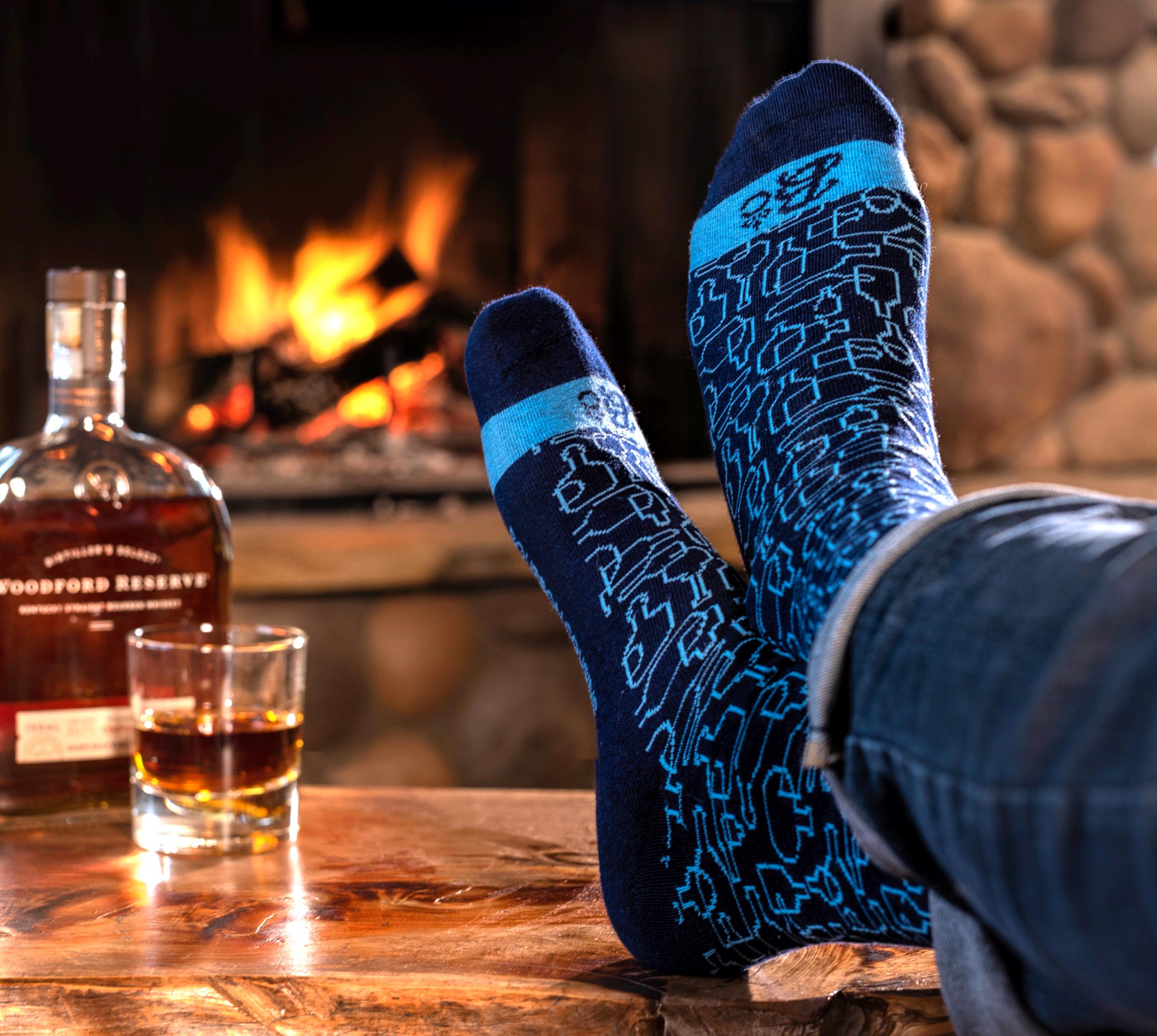 Bourbon Fest Bow Tie + Matching Socks Gift Set, Royal Blue + Gray, for ...