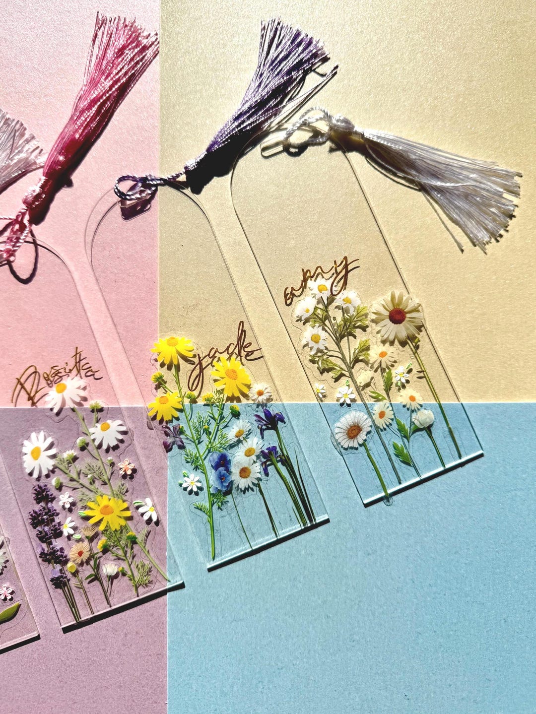 Personalised Acrylic Floral Flower Bookmark Reading,readers Gift,gifts ...