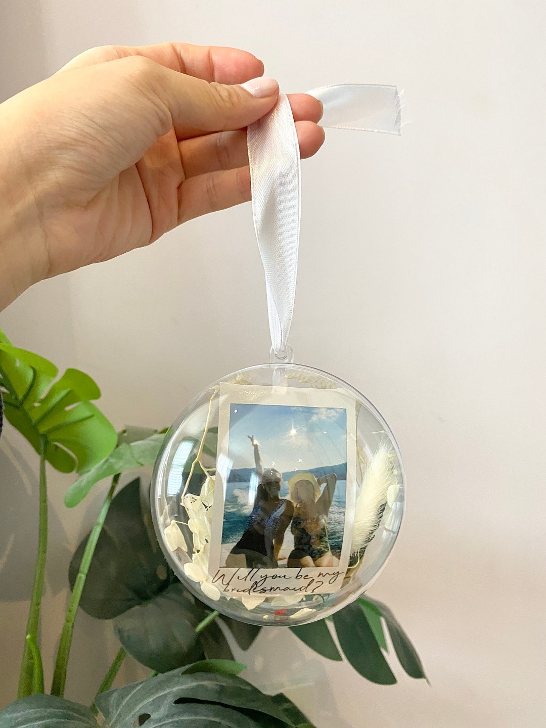 Personalised Polaroid Photo Card Bauble Christmas Bauble Decoration ...