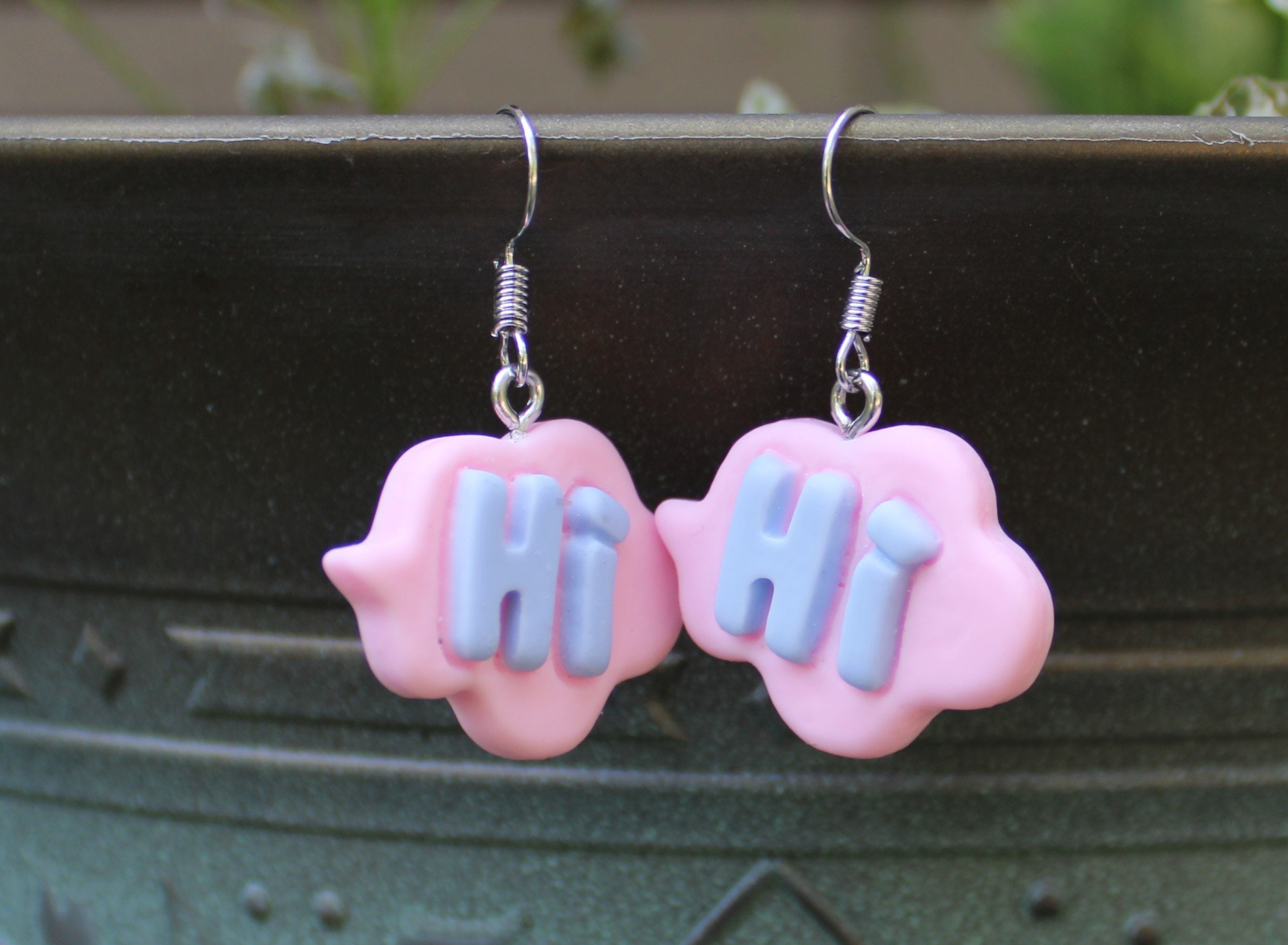 Hi Cartoon Bubble Earrings - Speech Bubble Earrings - Etsy