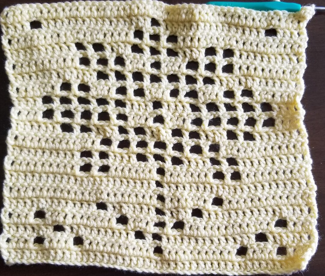CROCHET PATTERN: "daisy" Filet Crochet Square - Etsy