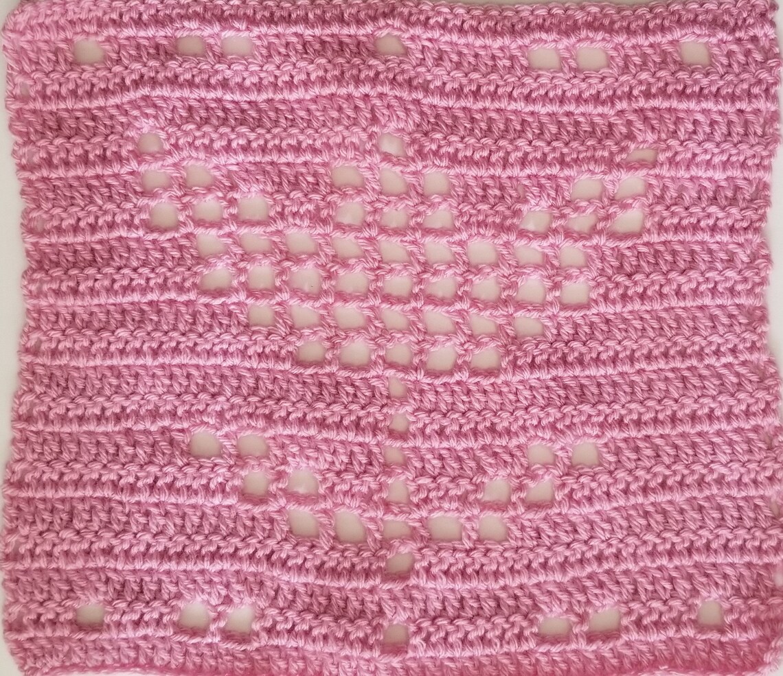 CROCHET PATTERN: Bonus "tulip" Filet Crochet Square - Etsy