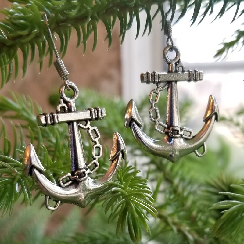 Anchor Earrings - Etsy