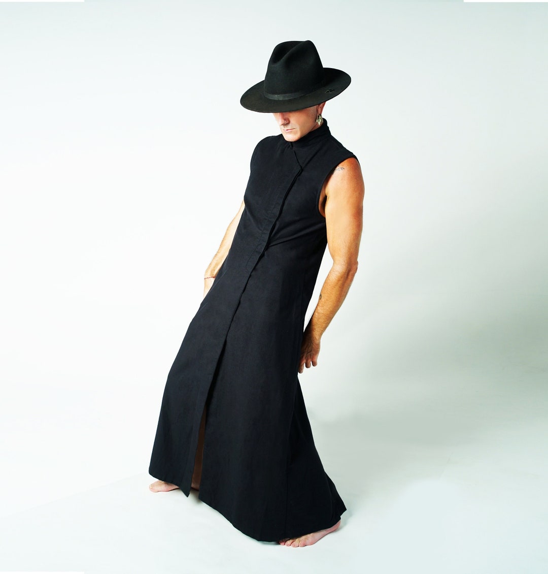 Avant Garde Long Shirt - Evening Robe - Unisex Gothic Wear - Ceremonial ...