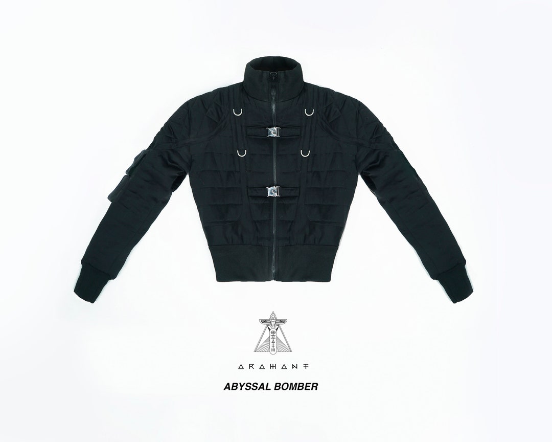 Handmade Bomber Jacket Leather or Nylon Avant Garde Shoulder Pads Gift ...