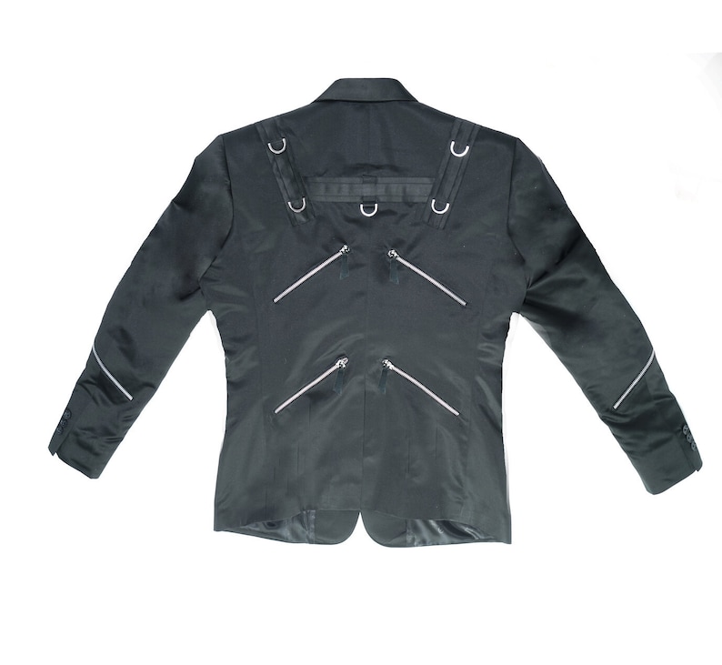 Punk Suit Jacket With Zip and Hardware Additions Avant Garde - Etsy