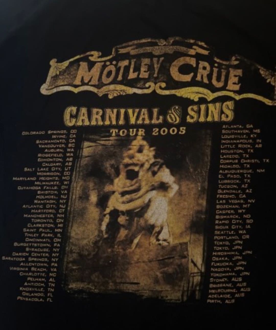 Motley Crue Carnival of Sins Concert Tour T-shirt 2XL 2005 - Etsy