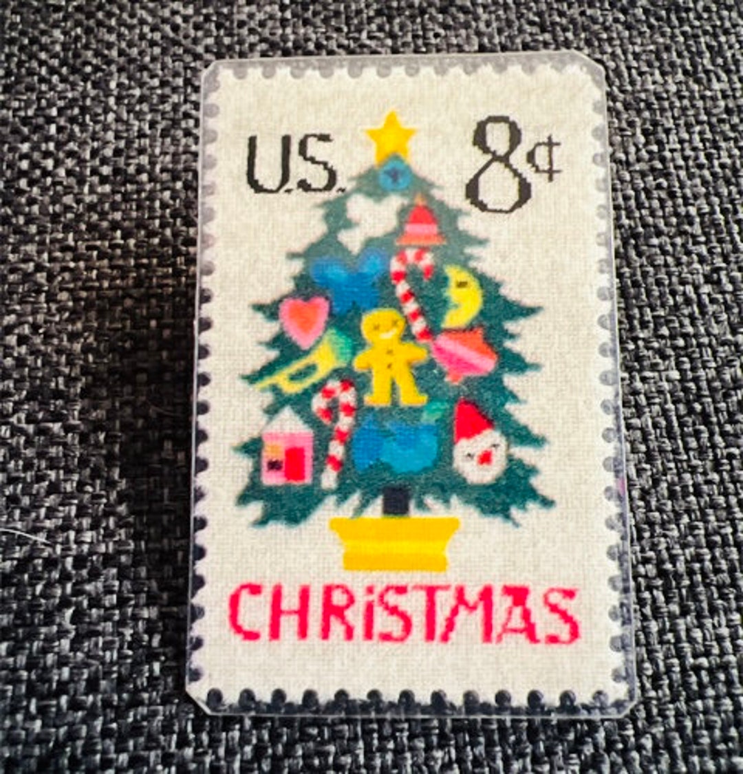 Vintage Antique 1971 Christmas Stamp Pin - Etsy