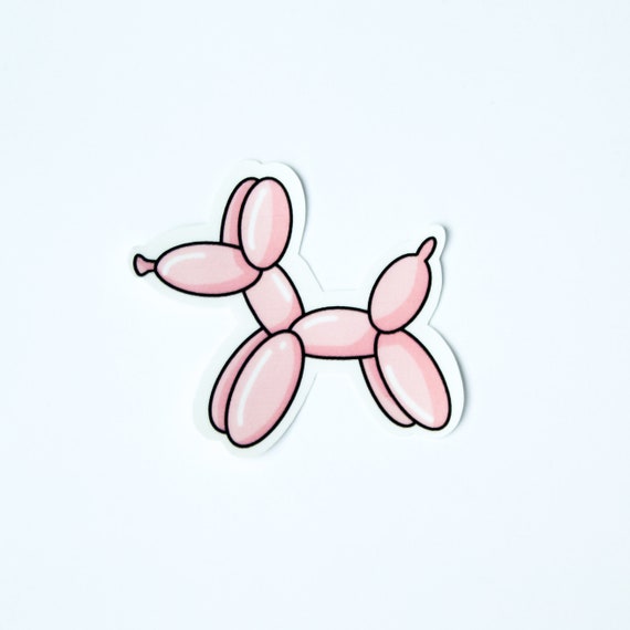 Pink Balloon Dog Sticker | Etsy
