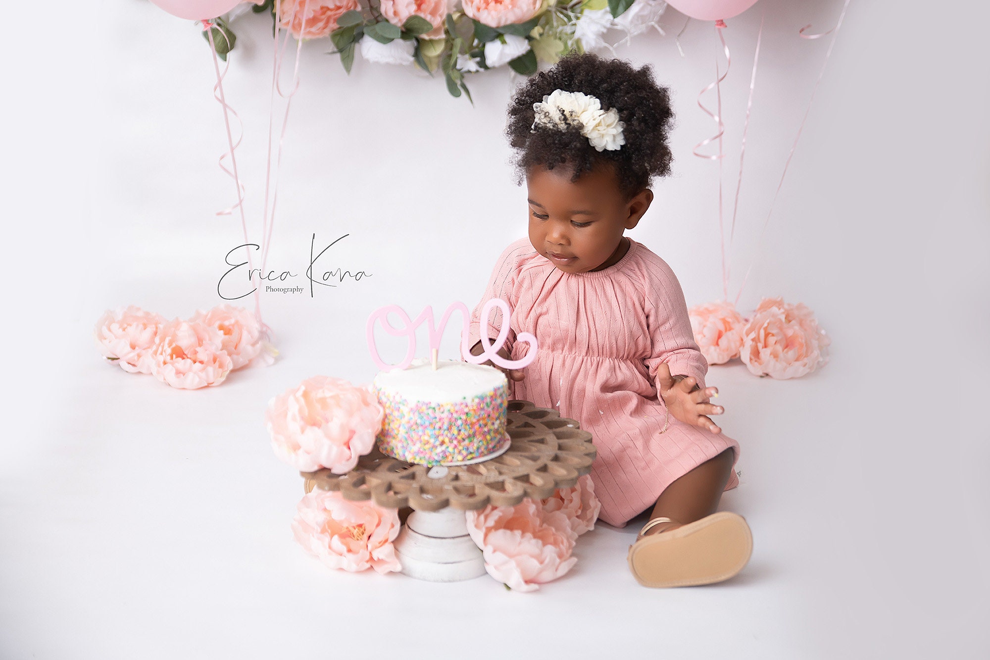 Floral Cake Smash Digital Backdrop - Etsy