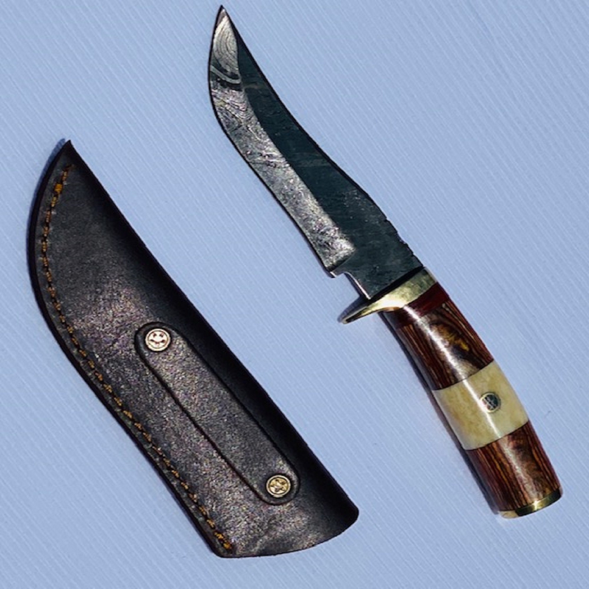 GG Damascus 10 Inch Knife Paka Wood Handle - Etsy