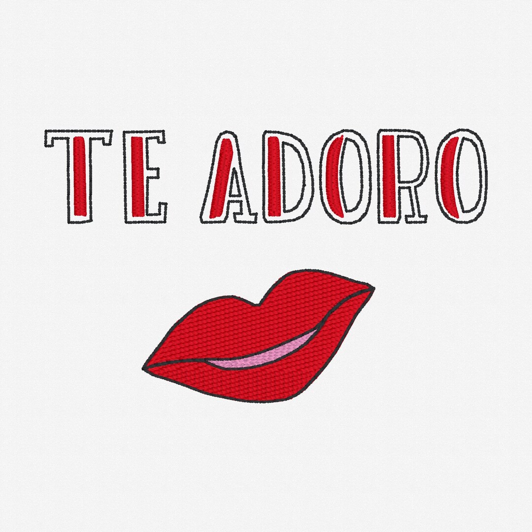Te Adoro Embroidery Design, Mexican Embroidery, Kitchen Towel, Folk Art ...