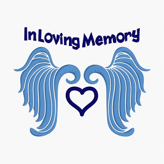 Angel Wings in Loving Memory Embroidery Design Religious | Etsy