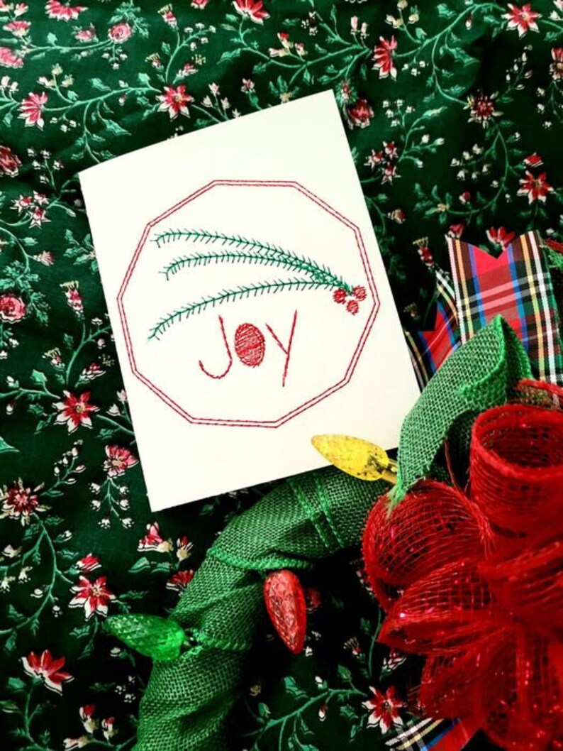 Machine Embroidered Card Design, Holiday Design, Gift Design Idea ...