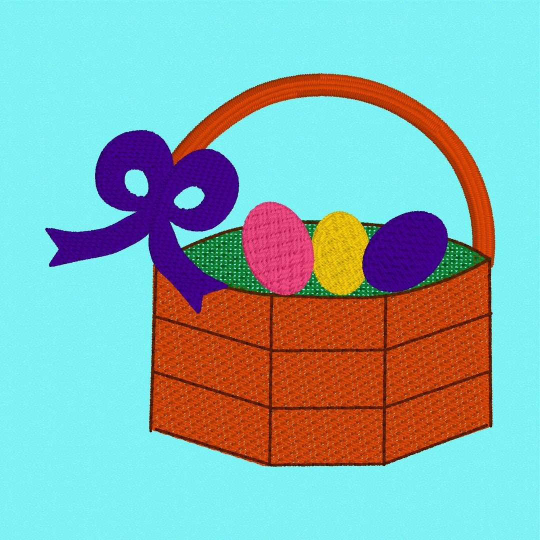 Easter Basket, Machine Embroidery Design, Easter Egg Basket - Etsy