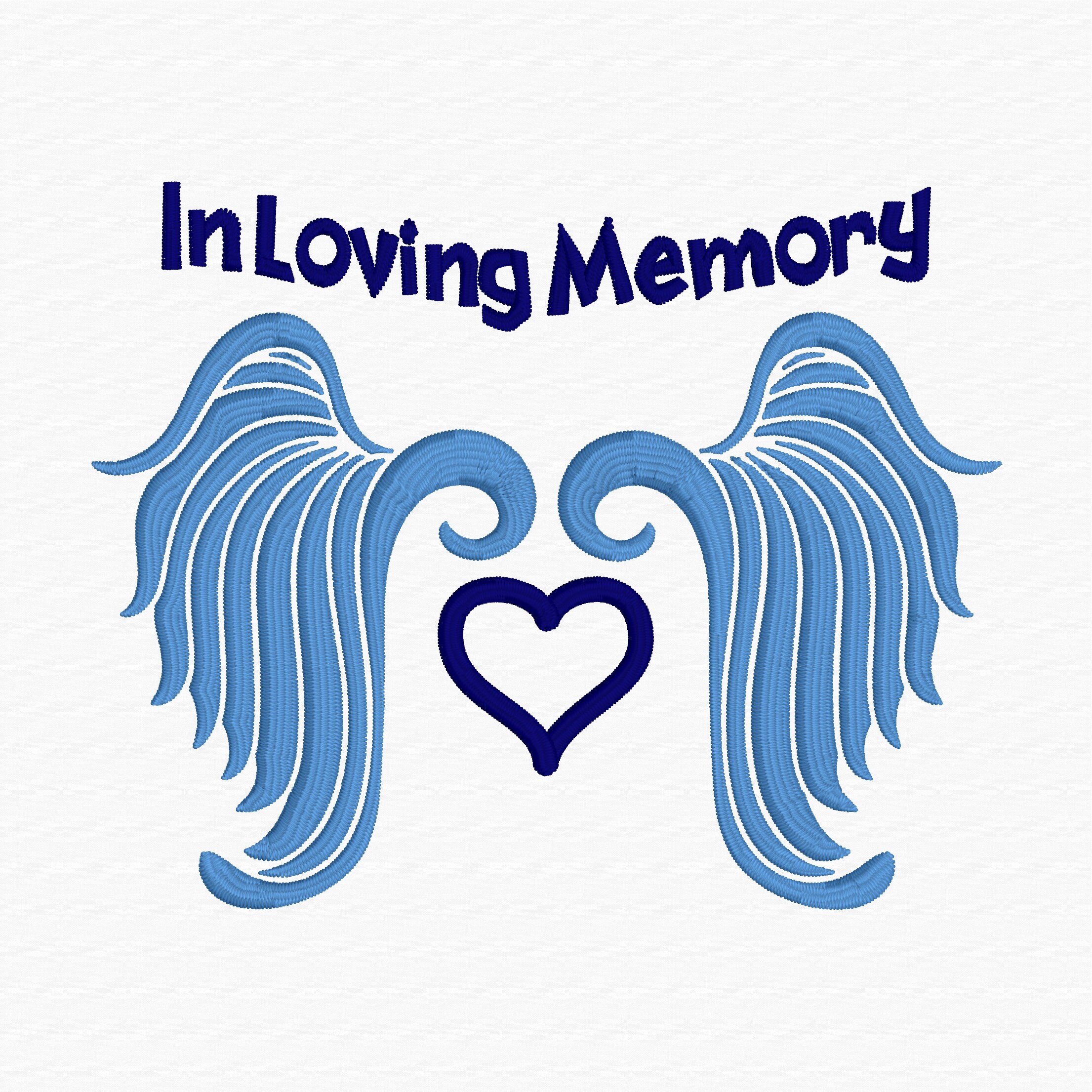 Angel Wings, in Loving Memory Embroidery Design, Religious Machine ...