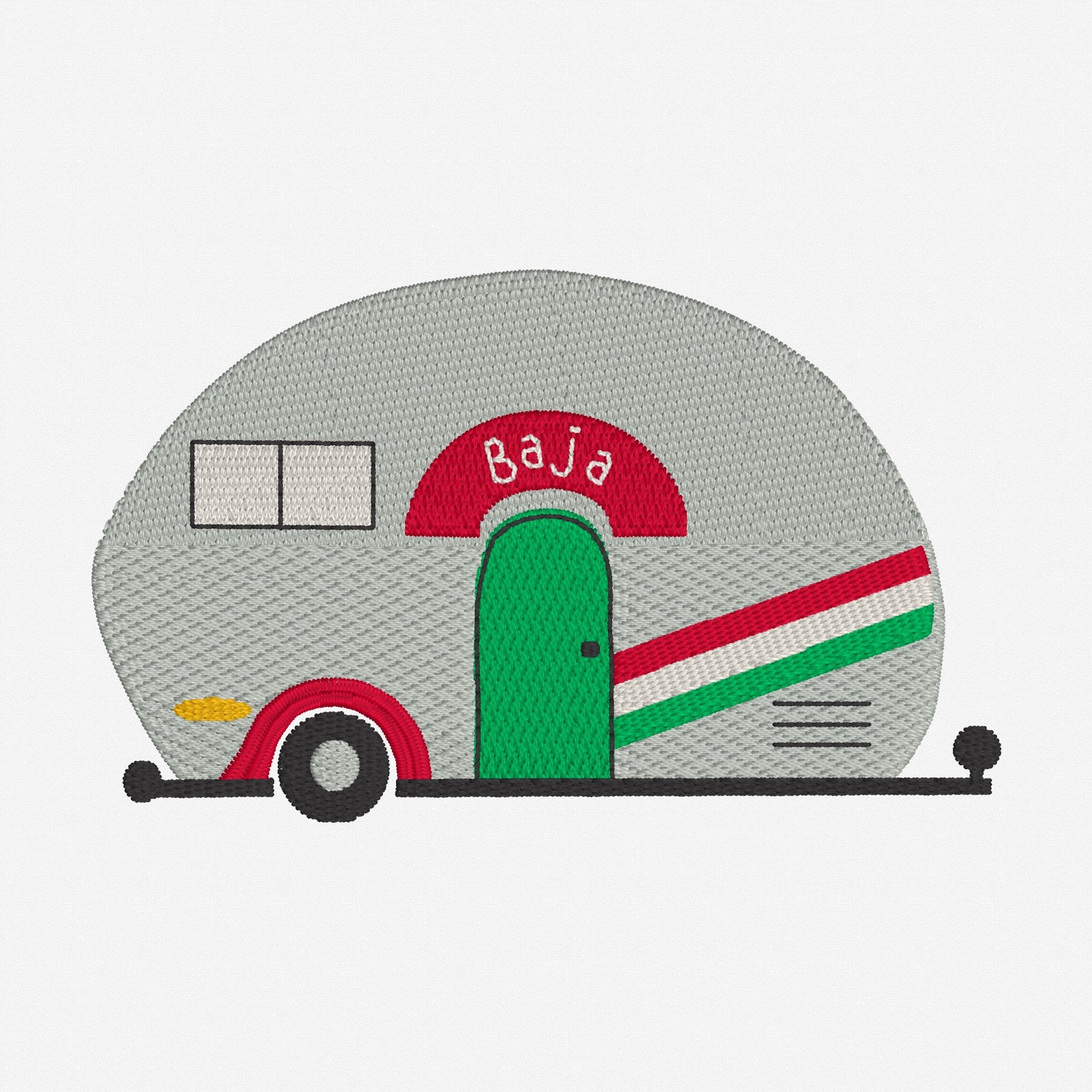 Camping Trailer Embroidery Design, Mexican Vacation, Machine Embroidery ...