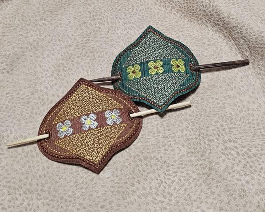 Hair Clip Embroidery Design, Hair Accessory Design, Machine Embroidery ...