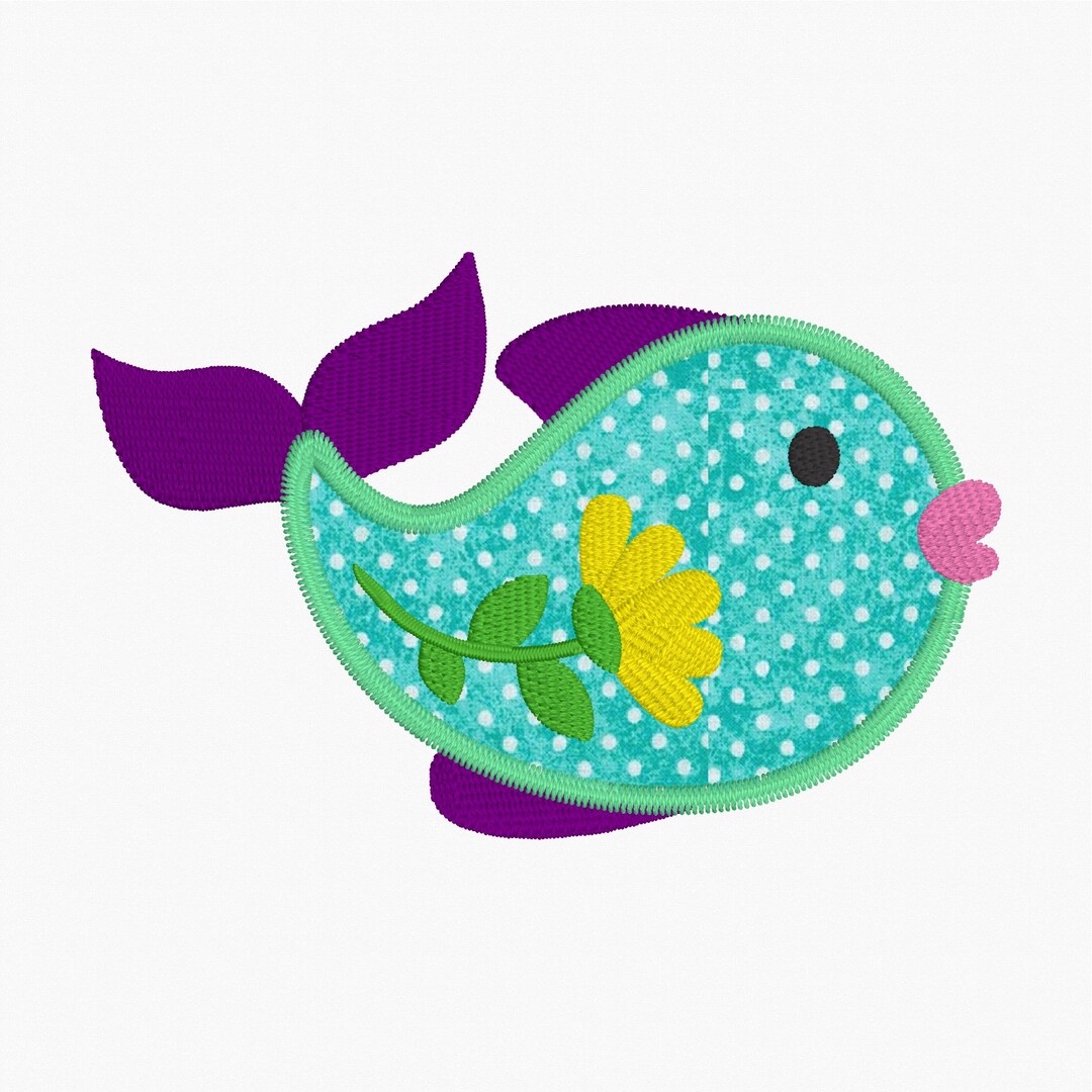 Fish Applique Design, Machine Embroidery, Ocean Design, Children's ...
