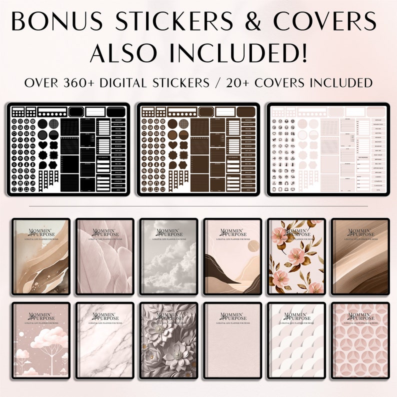 2024 2025 Mom Life Digital Planner , Undated, Daily, Weekly, Monthly ...